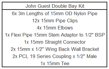 John Guest Double Bay Kit with PCL Couplings | PneuFlo